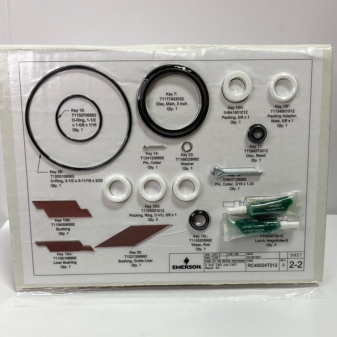 Repair Kit - 2" & 3" ISC NPT Valve - FISHER